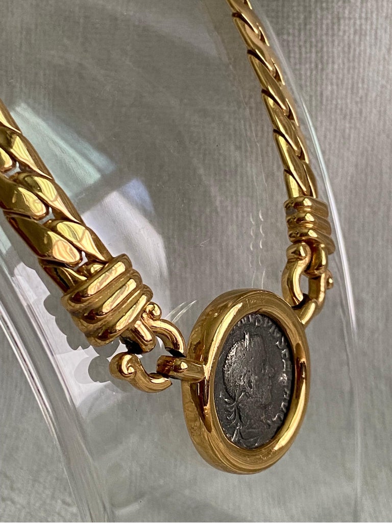 Vintage 1980’s Carolee Omega Gold Tone Necklace Choker with Faux Roman ...