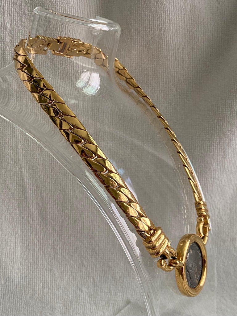 Vintage 1980’s Carolee Omega Gold Tone Necklace Choker with Faux Roman ...
