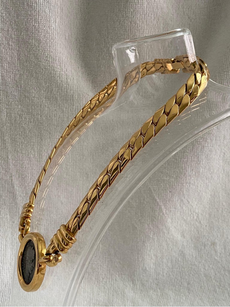 Vintage 1980’s Carolee Omega Gold Tone Necklace Choker with Faux Roman ...