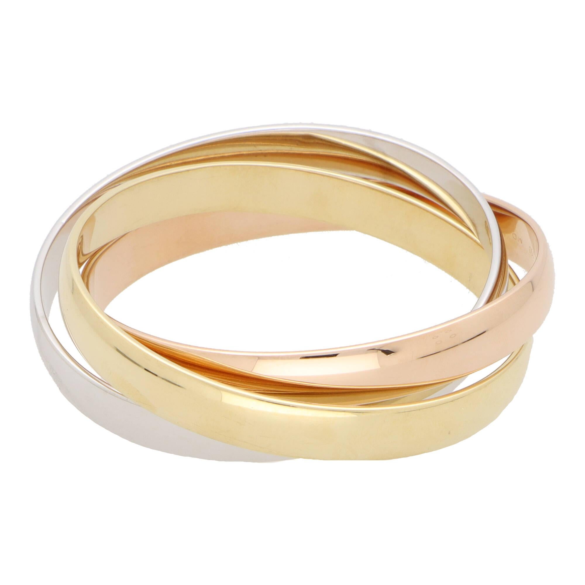 Vintage 1980's Cartier Trinity Bangle 'Large' in 18k Yellow, Rose and ...