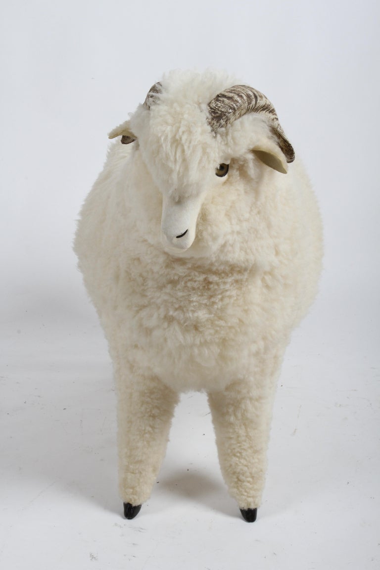 Vintage 1980s Life-Size Sheep Sculpture Ottoman or Footstool by Joel ...