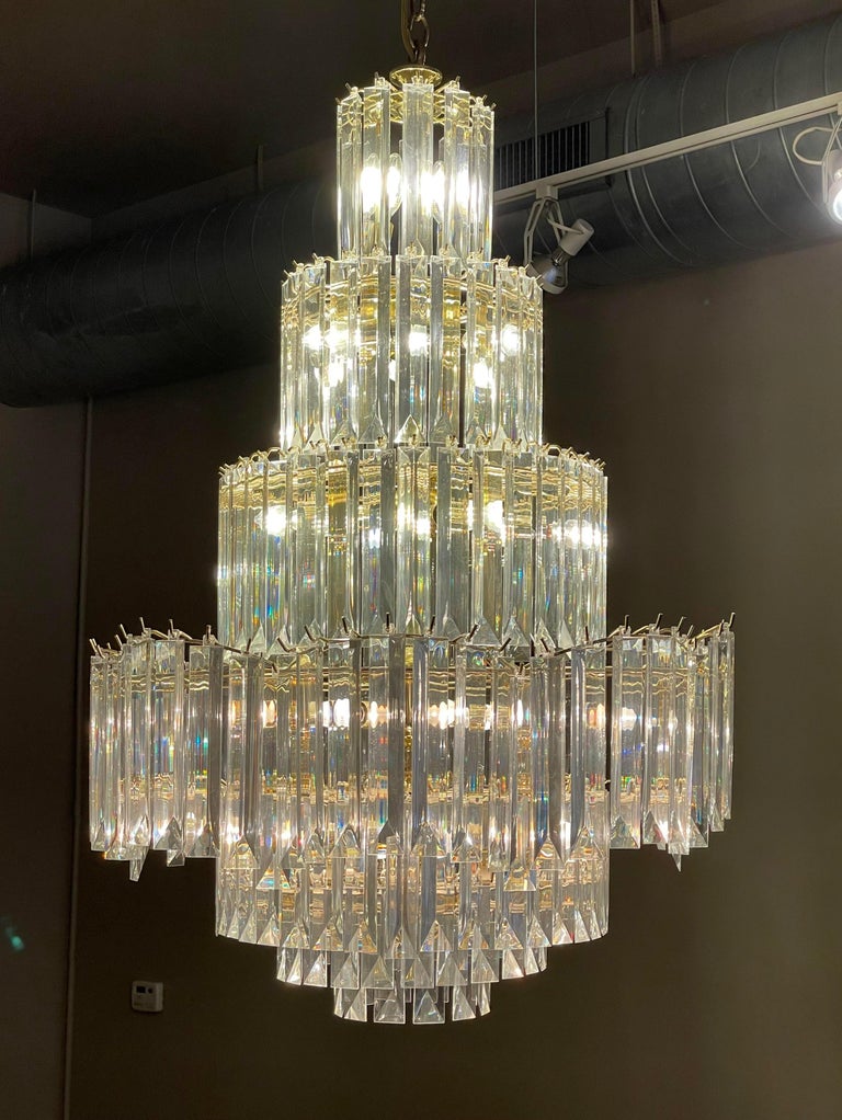 Vintage 1980s Lucite Large Chandelier For Sale at 1stDibs | huge chandelier