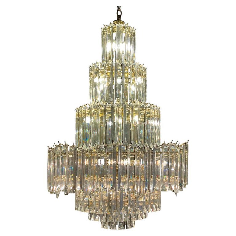Vintage 1980s Lucite Large Chandelier For Sale at 1stDibs | huge chandelier