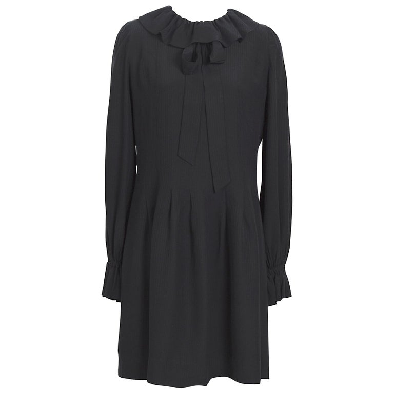 Vintage 1980s Nina Ricci black silk dress For Sale at 1stDibs