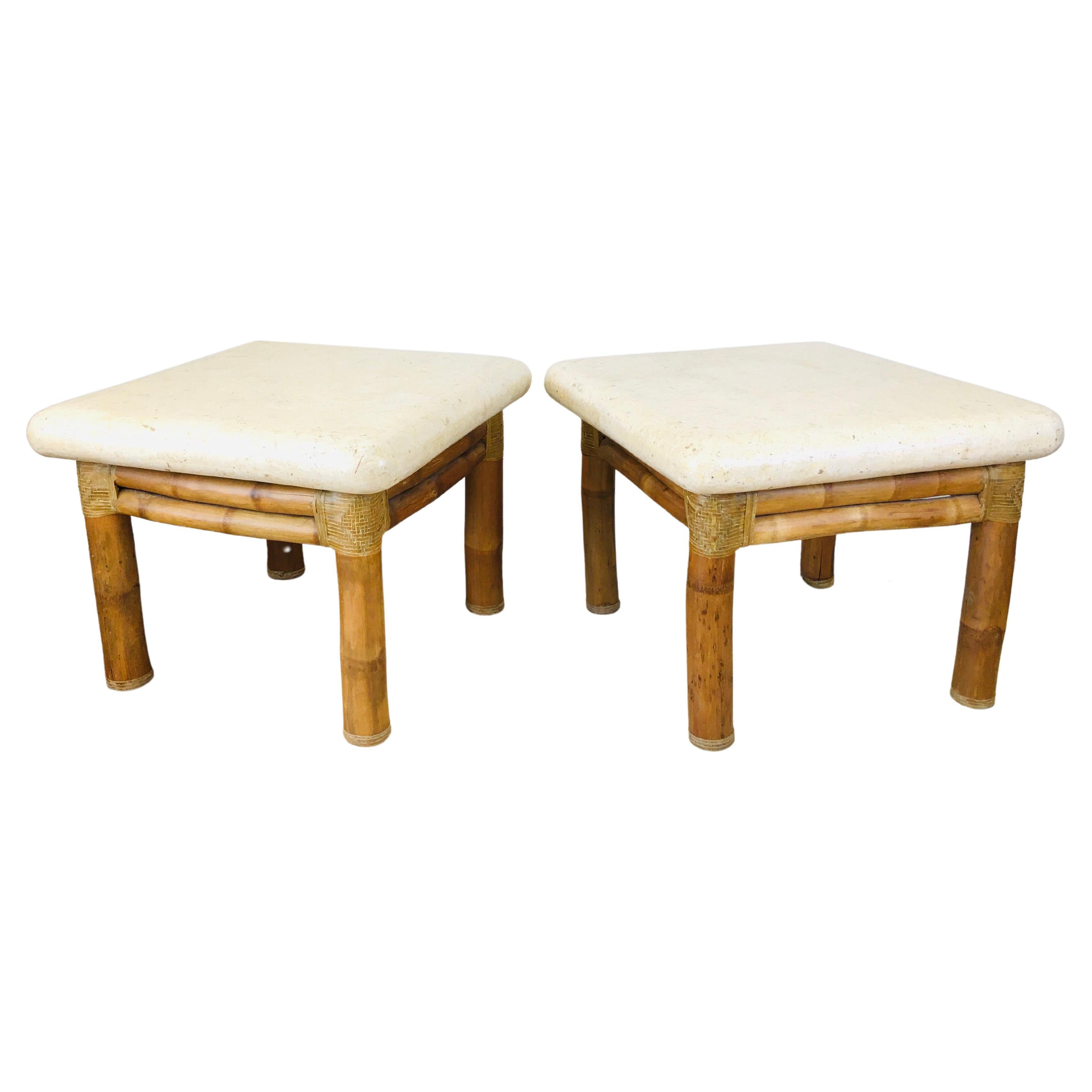 Vintage Budji Collection Bamboo Table Base, American, circa 1980, Glass ...