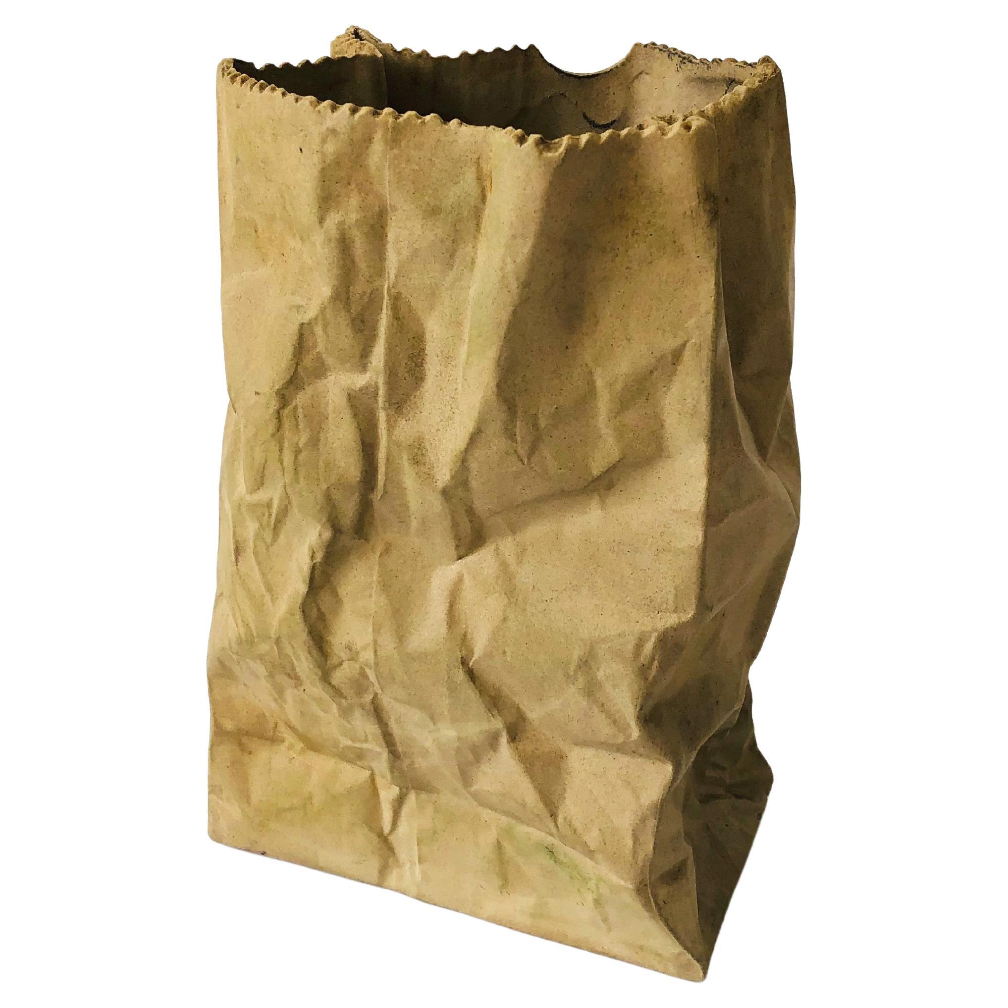 Vintage 1980s Paper Bag Ceramic Pop Art Vase at 1stDibs