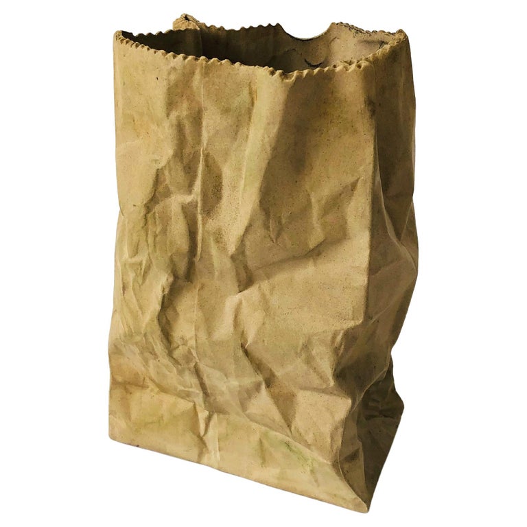 Vintage 1980s Paper Bag Ceramic Pop Art Vase at 1stDibs