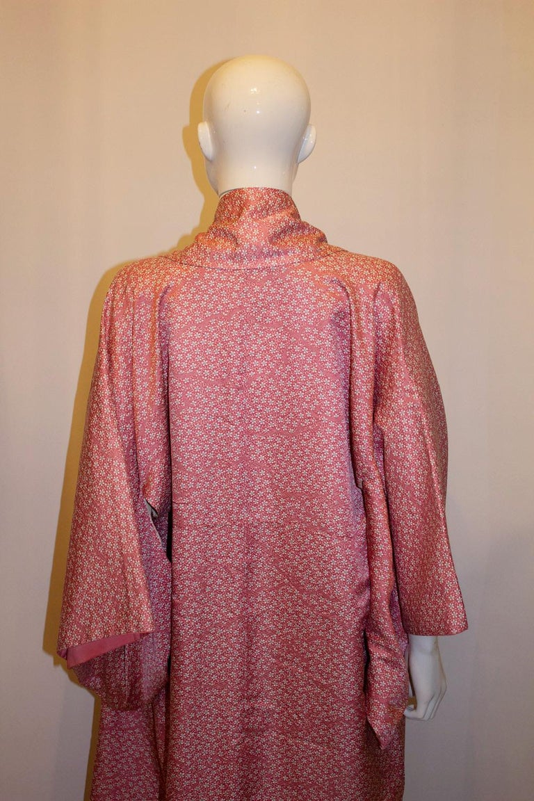 Vintage 1980s Pink Silk Kimono For Sale at 1stDibs