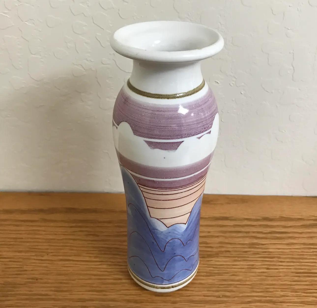 Vintage 1980's Post Modern Bing Gleitsman Art Pottery Vase For Sale at ...