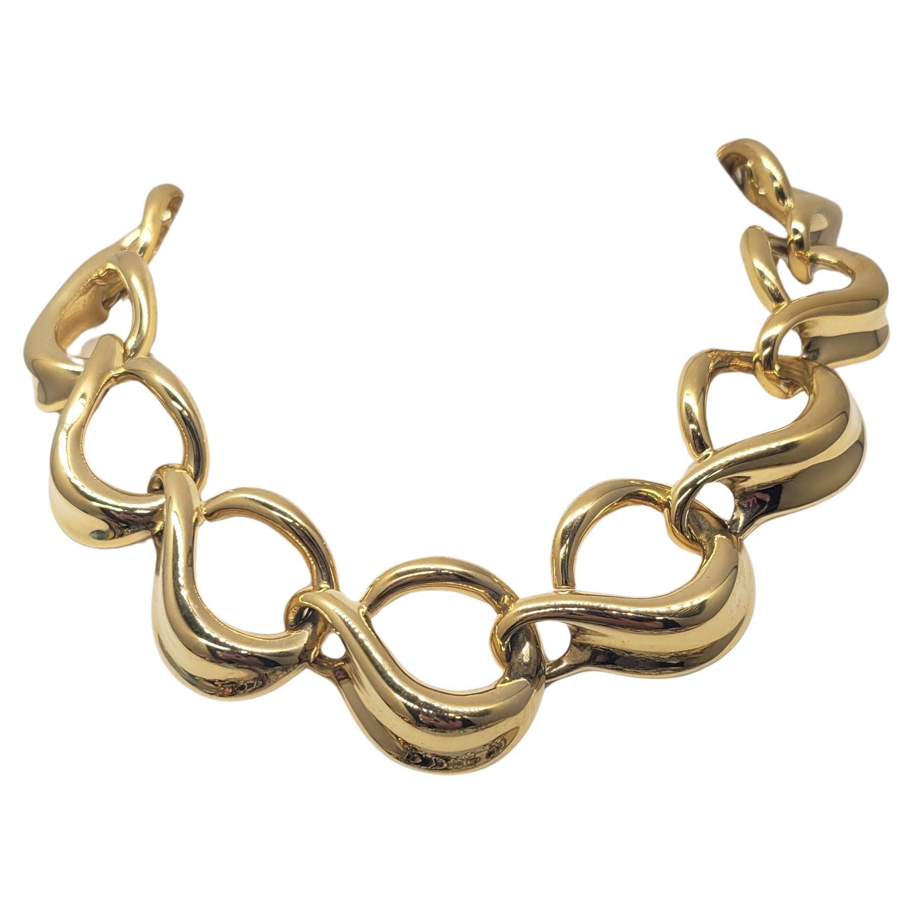 Vintage 1980s Signed Givenchy Goldtone Link Collar Necklace For Sale at ...