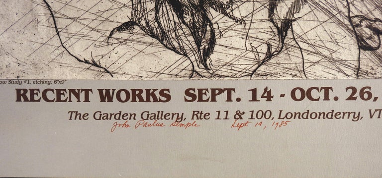 Vintage 1980s Signed John Paulus Semple Poster For Sale at 1stDibs