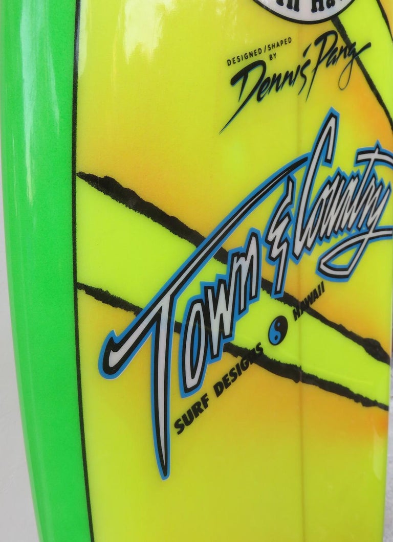 Vintage 1980s Town and Country 'T&C' Surfboard by Dennis Pang at 1stDibs
