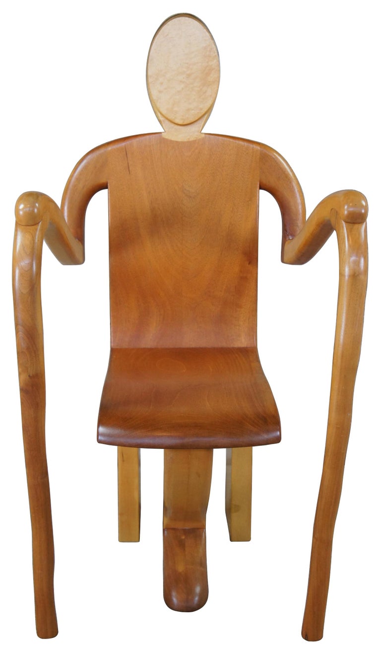 Vintage 1982 Alan Siegel Sculptural Modern Maple Accent Arm Chair ...