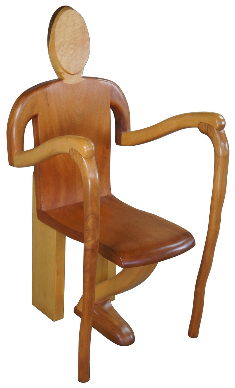 Vintage 1982 Alan Siegel Sculptural Modern Maple Accent Arm Chair ...