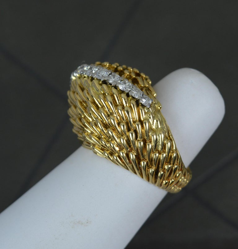 Vintage 1983 KUTCHINSKY 18 Carat Gold and Diamond Bombe Cocktail ...