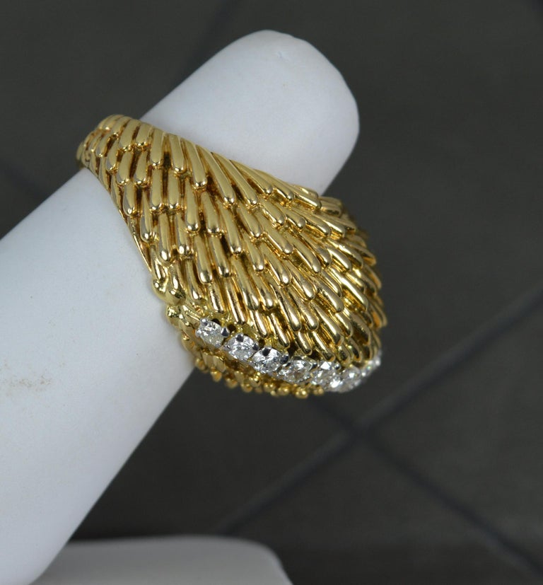 Vintage 1983 KUTCHINSKY 18 Carat Gold and Diamond Bombe Cocktail ...