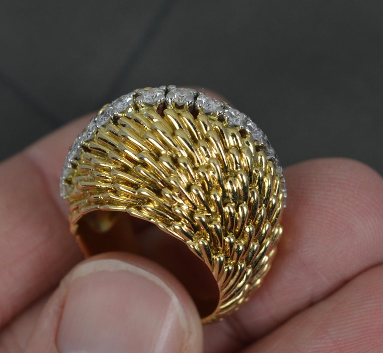 Vintage 1983 KUTCHINSKY 18 Carat Gold and Diamond Bombe Cocktail ...