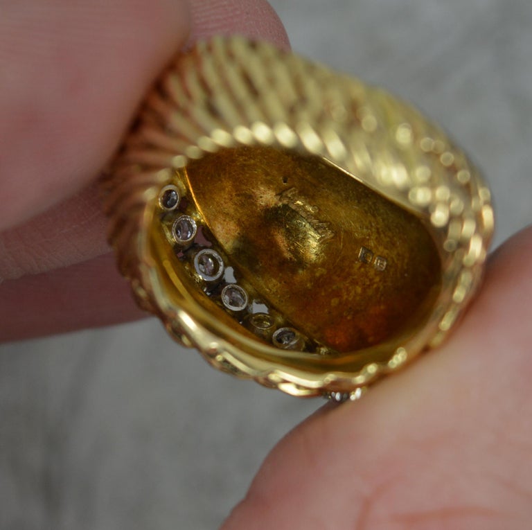 Vintage 1983 KUTCHINSKY 18 Carat Gold and Diamond Bombe Cocktail ...
