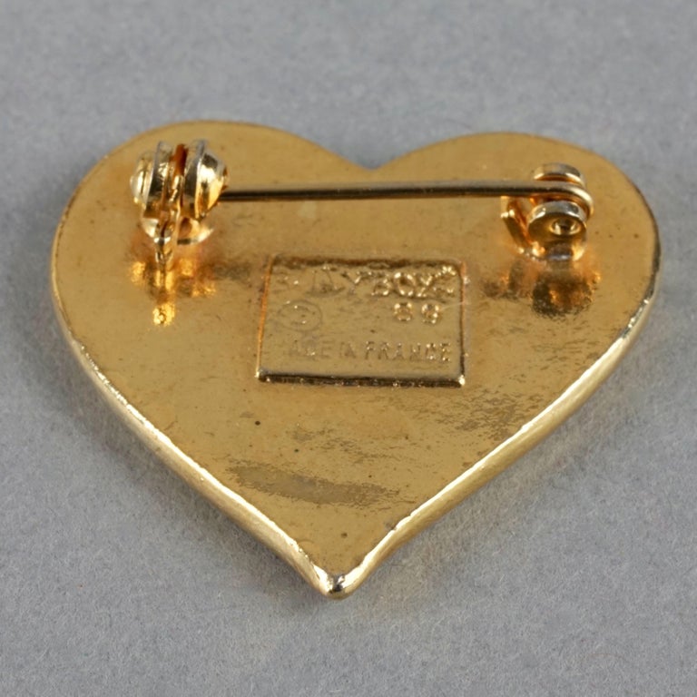 Vintage 1989 BILLY BOY Surreal Smiley Heart Face Brooch For Sale at 1stDibs
