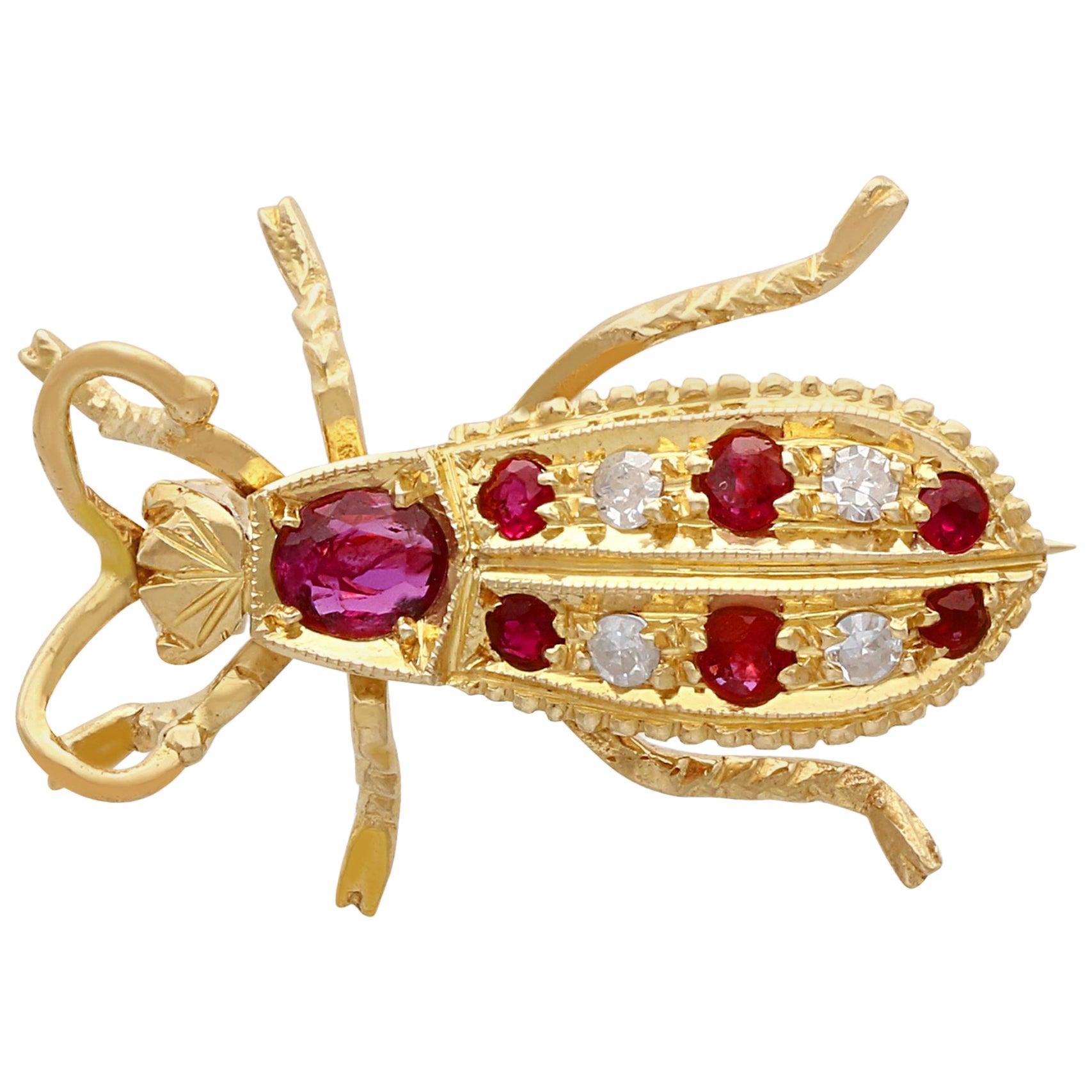 Vintage 1990s 6.7 Carat Burmese Ruby 4.0 Carat Diamond Butterfly Brooch ...