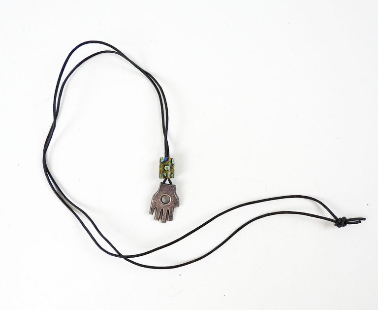 Vintage 1990s Sterling Silver Hand Symbol Pendant Artist Studio For ...