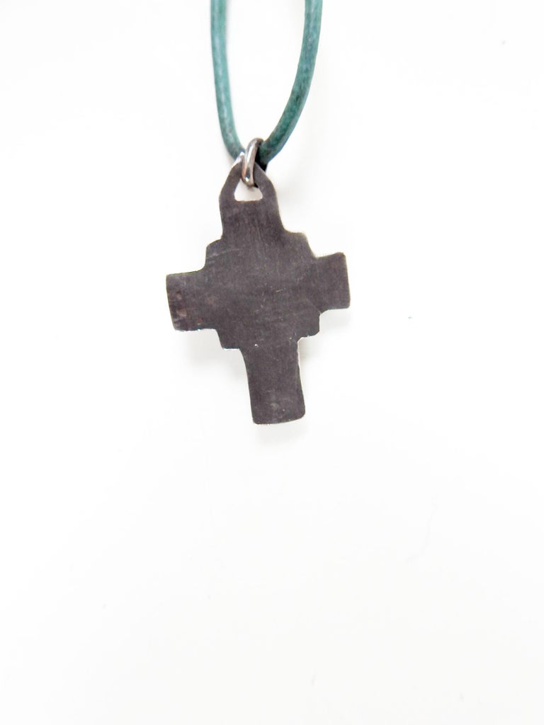 Vintage 1990s Sterling Silver and Rose Quartz Cross Artist Studio For ...