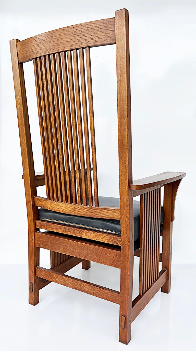 Vintage 1990s Stickley Brothers Oak Mission Lounge Chairs, Pair For ...