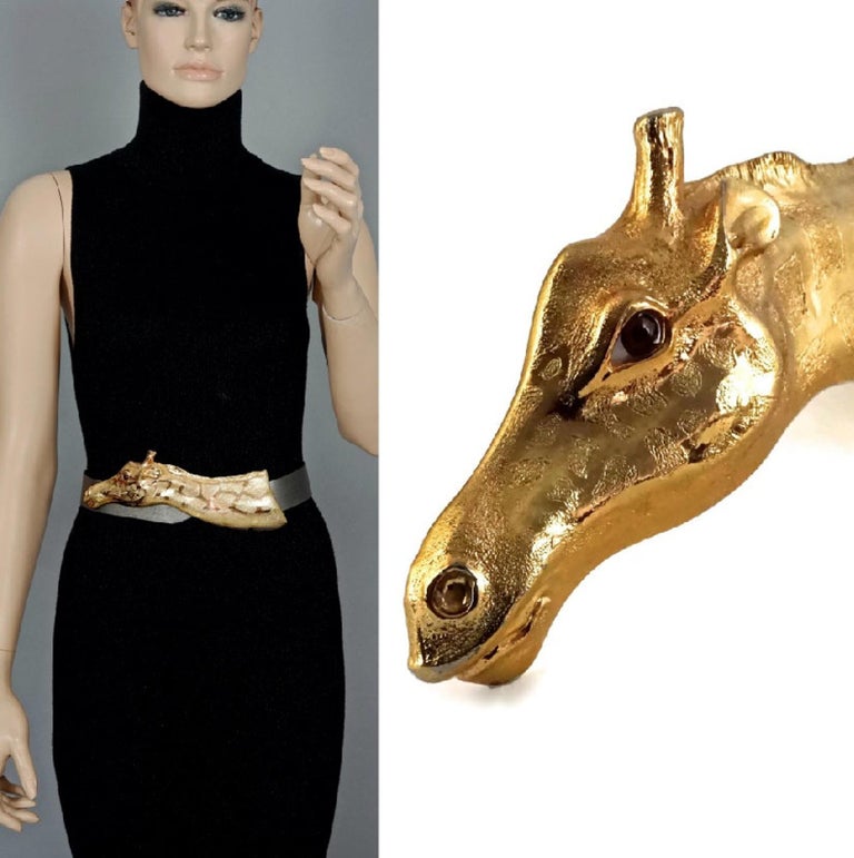 Vintage 1992 CHRISTOPHER ROSS Sculpture Giraffe Belt Buckle For Sale at ...