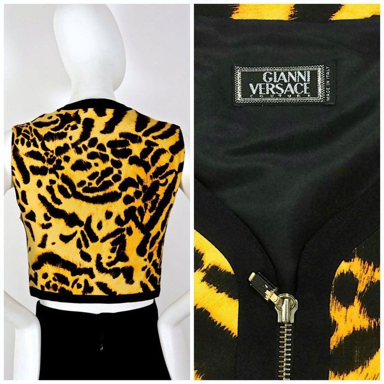 Vintage 1992 GIANNI VERSACE COUTURE Iconic Leopard Print Vest For Sale ...
