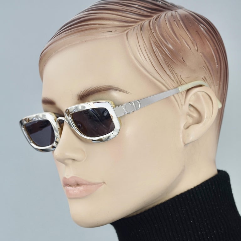 Vintage 1995 CHRISTIAN DIOR Silver Chrome Futuristic Sunglasses at ...