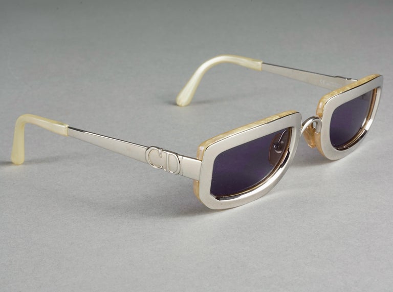 Vintage 1995 CHRISTIAN DIOR Silver Chrome Futuristic Sunglasses at ...