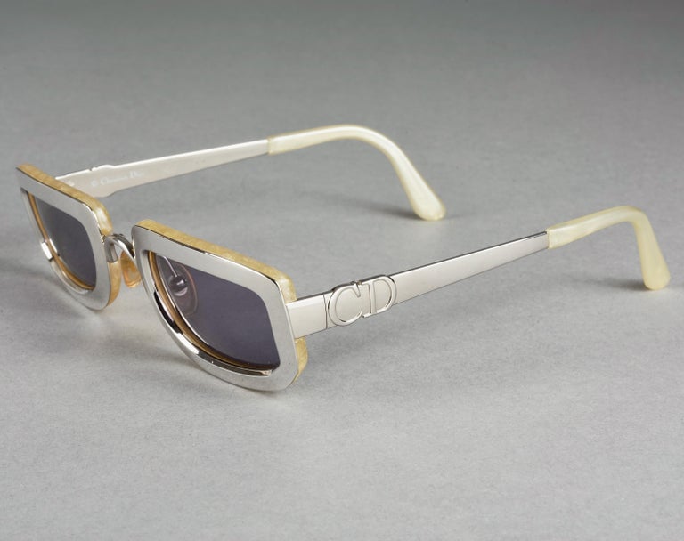 Vintage 1995 CHRISTIAN DIOR Silver Chrome Futuristic Sunglasses at ...