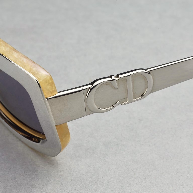 Vintage 1995 CHRISTIAN DIOR Silver Chrome Futuristic Sunglasses at ...