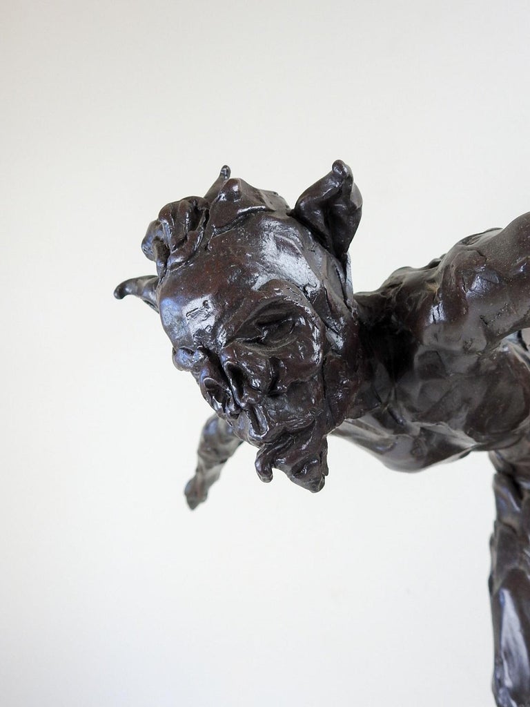 Vintage 1996 Mythical Dancing Creature Bronze Sculpture For Sale at 1stDibs