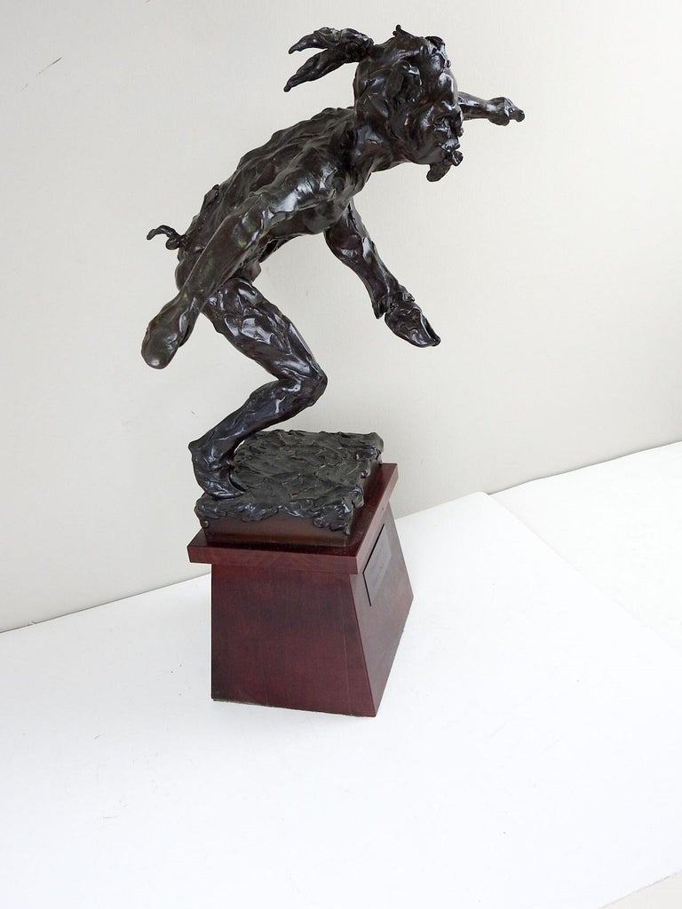 Vintage 1996 Mythical Dancing Creature Bronze Sculpture For Sale at 1stDibs