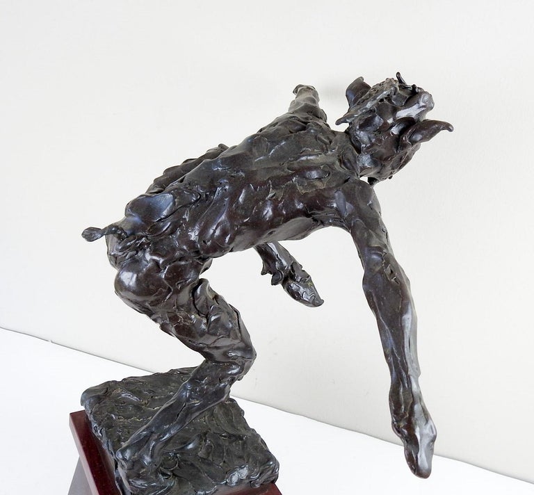 Vintage 1996 Mythical Dancing Creature Bronze Sculpture For Sale at 1stDibs