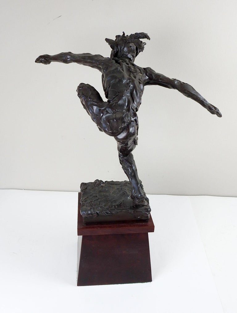 Vintage 1996 Mythical Dancing Creature Bronze Sculpture For Sale at 1stDibs