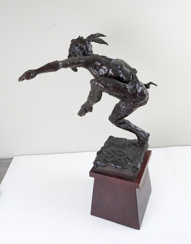Vintage 1996 Mythical Dancing Creature Bronze Sculpture For Sale at 1stDibs
