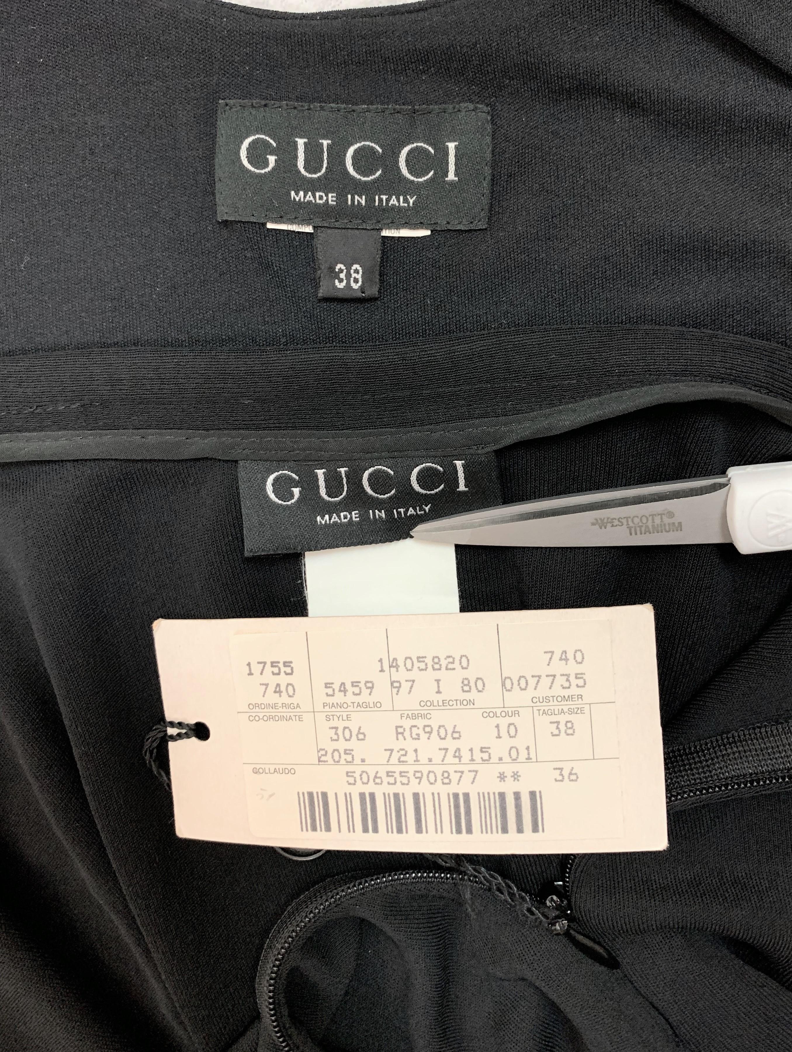 Vintage 1997 Gucci by Tom Ford Sheer Black Wrap Crop Top and Long ...