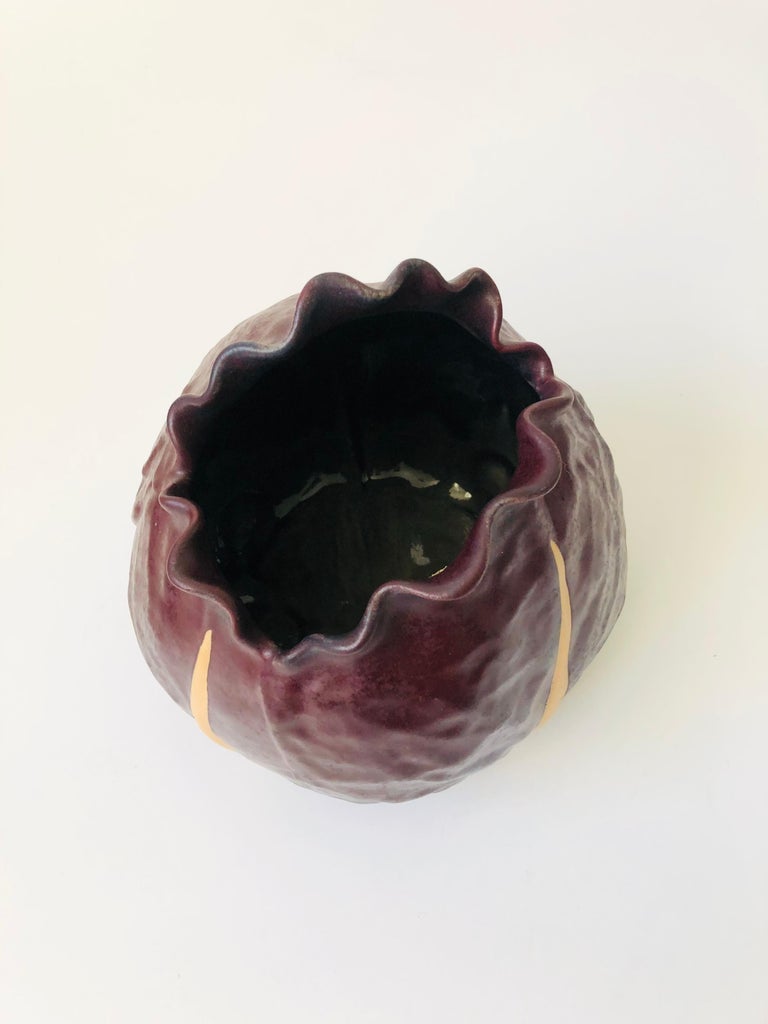 Vintage 1997 Patrica Garrett Studio Pottery Purple Cabbage Vase For ...
