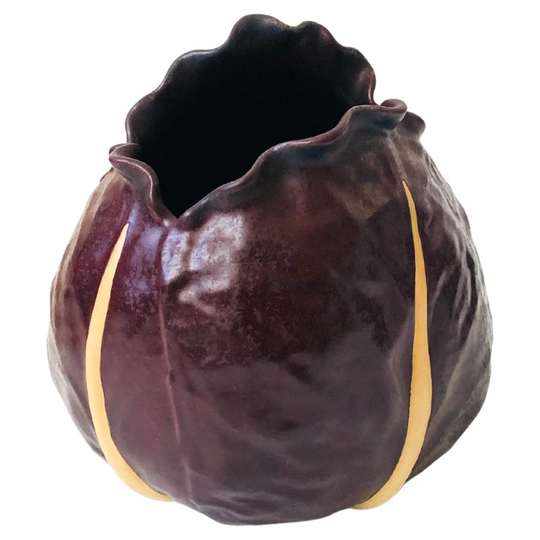 Vintage 1997 Patrica Garrett Studio Pottery Purple Cabbage Vase For ...