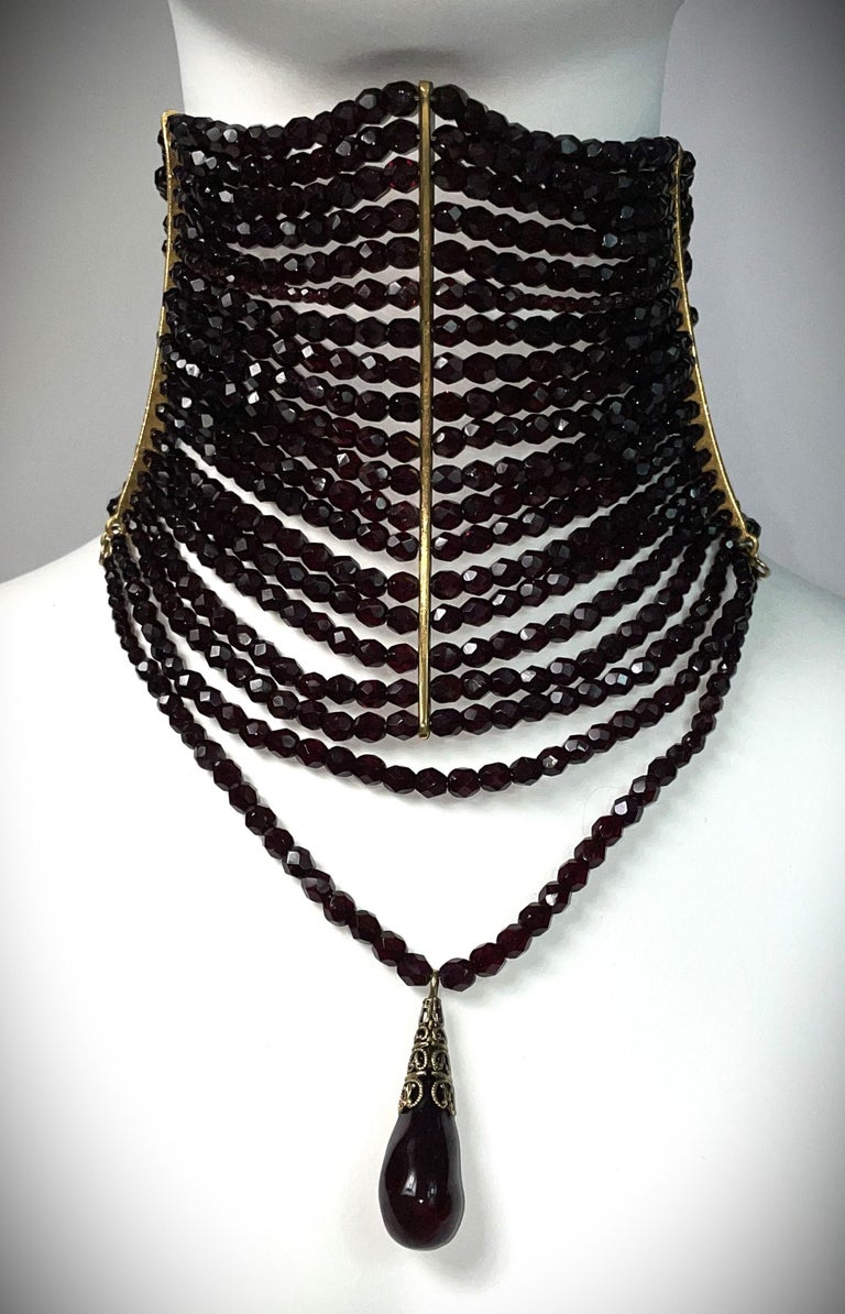 Vintage 1998 Christian Dior John Galliano Extra Large Blood Red Choker ...