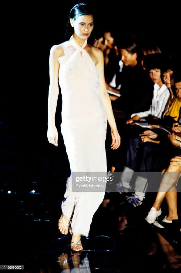 Vintage 1998 Gianni Versace Couture Purple Silk Halter Bias-Cut ...