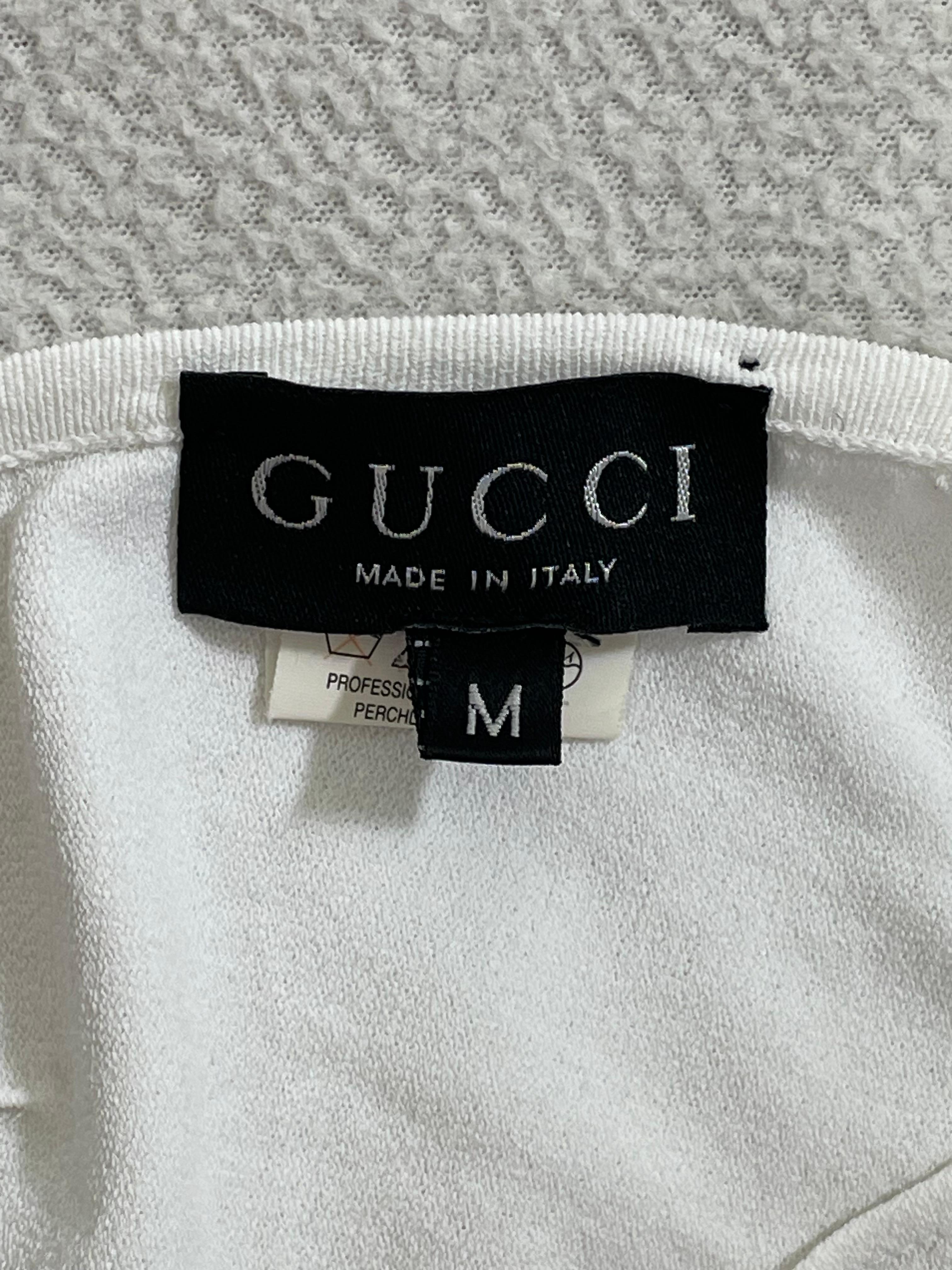 Vintage 1998 Gucci by Tom Ford White Backless Crop Top For Sale at 1stDibs