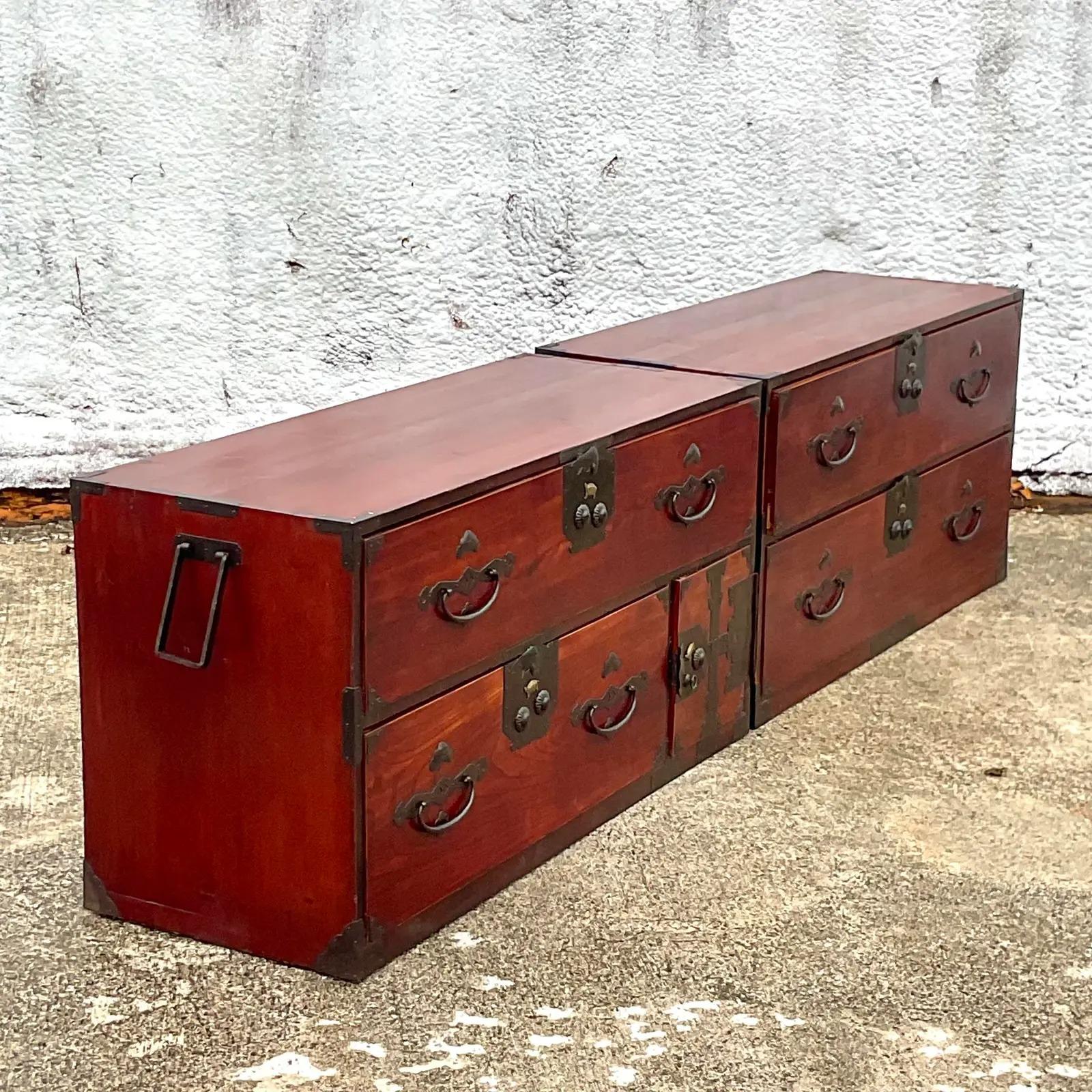 Vintage 19th Century Asian Stacking Tansu Cabinets For Sale at 1stDibs