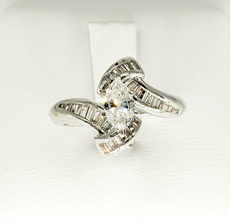Vintage 2 Carat VS/I Marquise Diamonds Swivel Engagement Ring 14 Karat ...