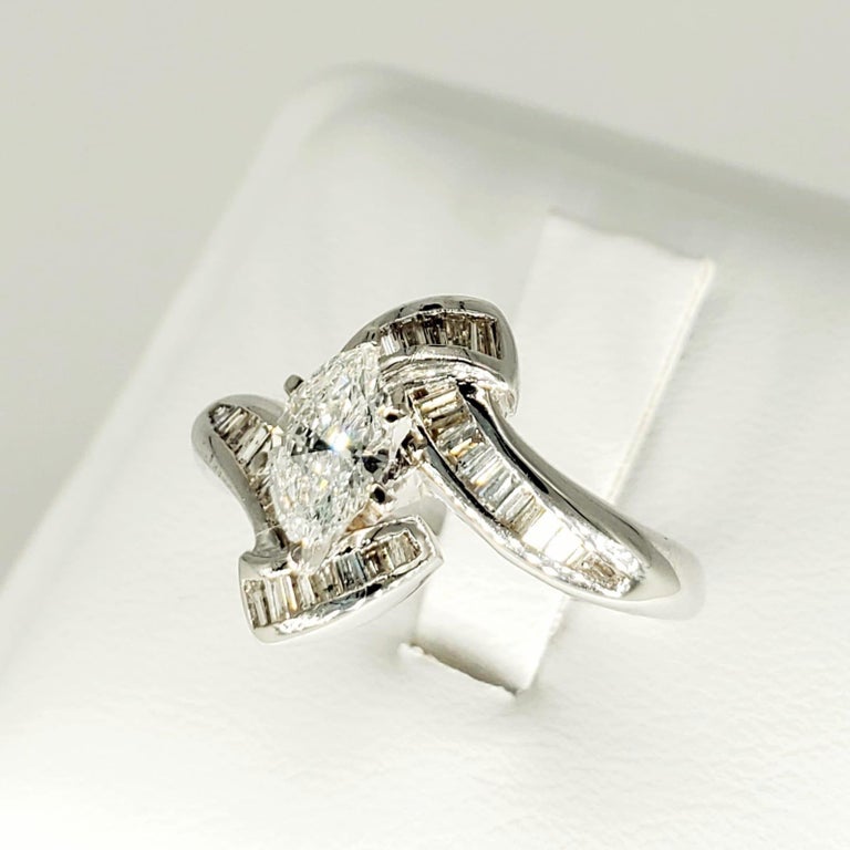 Vintage 2 Carat VS/I Marquise Diamonds Swivel Engagement Ring 14 Karat ...
