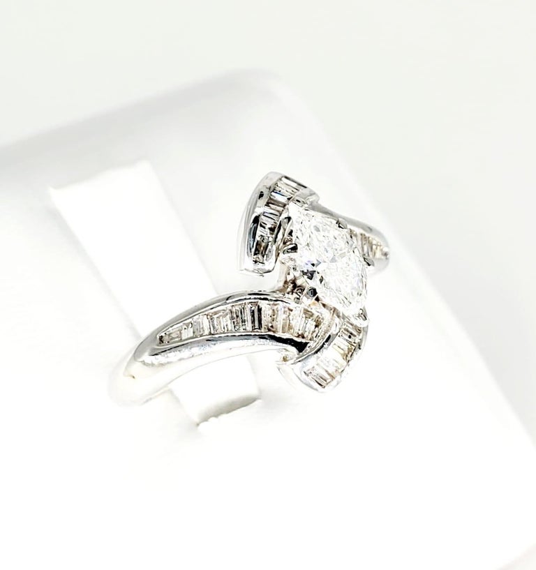 Vintage 2 Carat VS/I Marquise Diamonds Swivel Engagement Ring 14 Karat ...