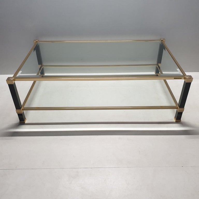 Vintage 2-tiers brass coffee table by Pierre Vandel, 1980s For Sale at ...
