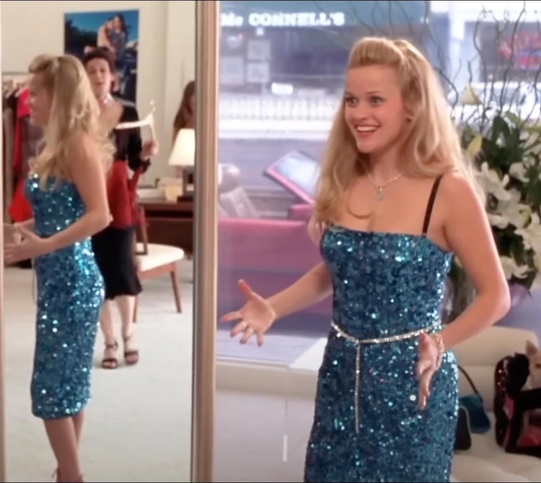 Vintage 2000 Dolce and Gabbana 'Legally Blonde' Blue Sequin Bodycon Bra ...